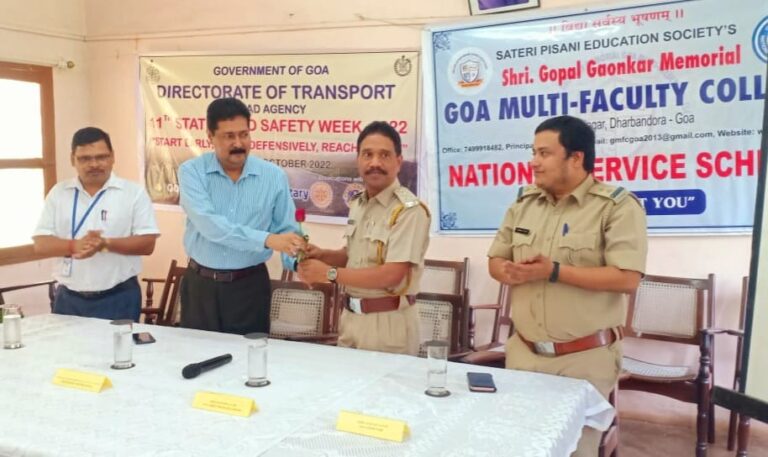 Session on Road Safety by the Directorate of Transport – Goa Multi ...